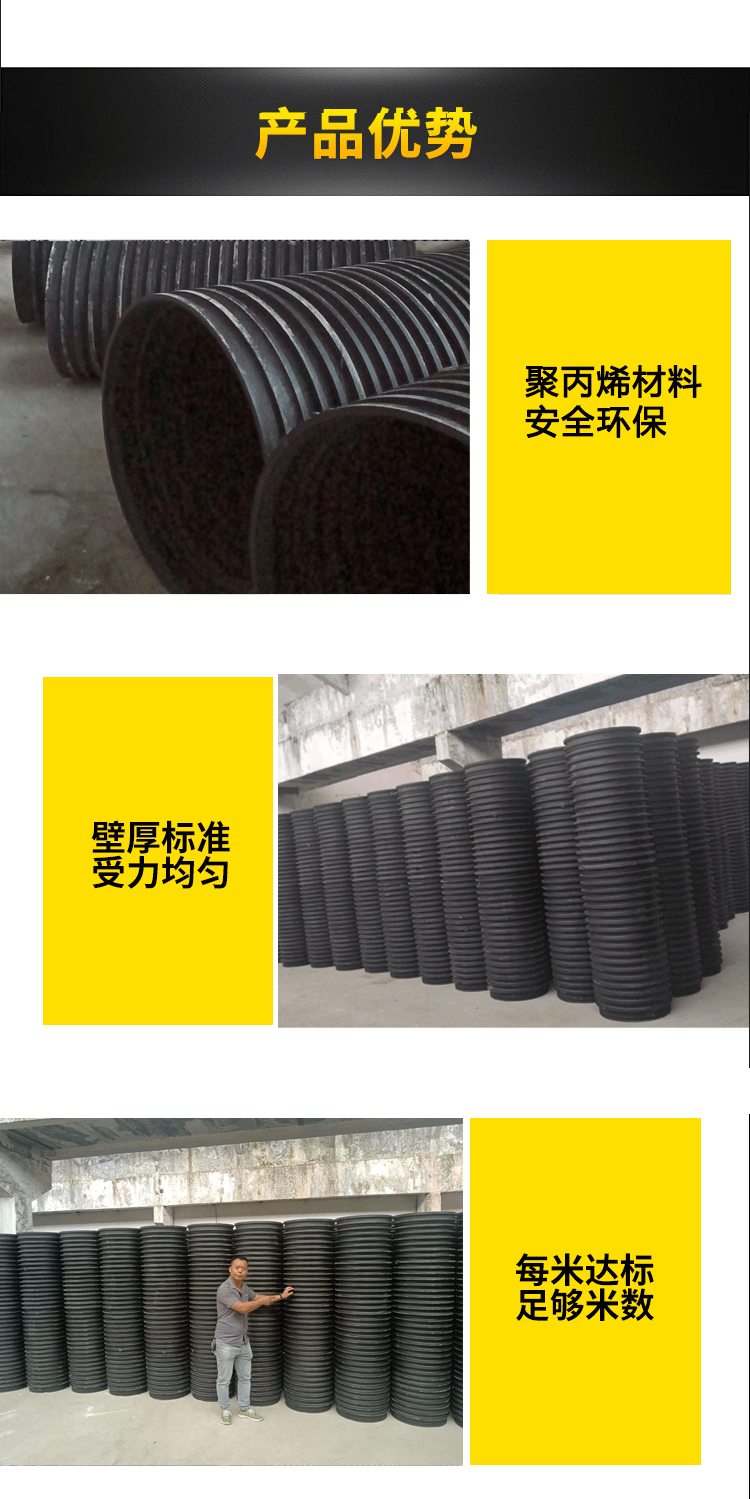 FRPP异形肋模压管 增强聚丙烯 排水排污管 8KN/㎡ 厂家直销-阿里巴巴