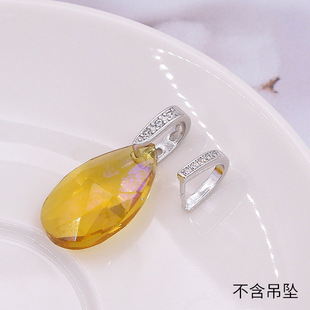 S925纯银DIY银饰配件吊坠扣U型扣卡扣夹扣对夹扣水晶珠子琥珀配扣-阿里巴巴