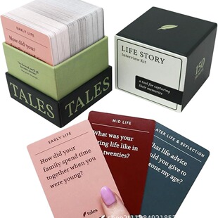 独立站爆款 LIFE STORY INTERVIEW KIT CARDS 家庭访谈卡片-阿里巴巴