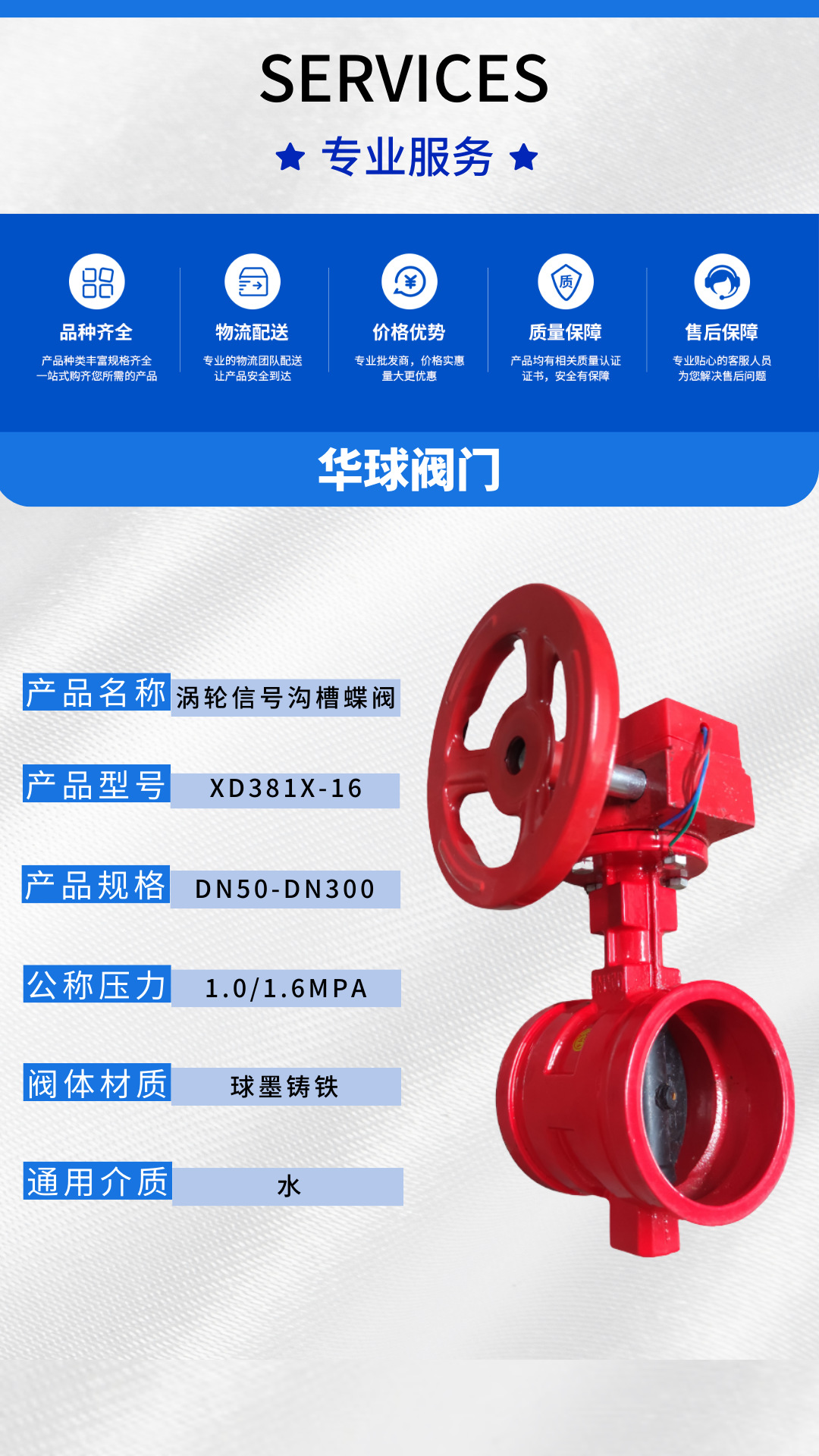 沟槽涡轮信号蝶阀XD381X-16消防卡箍DN110消防专用-阿里巴巴