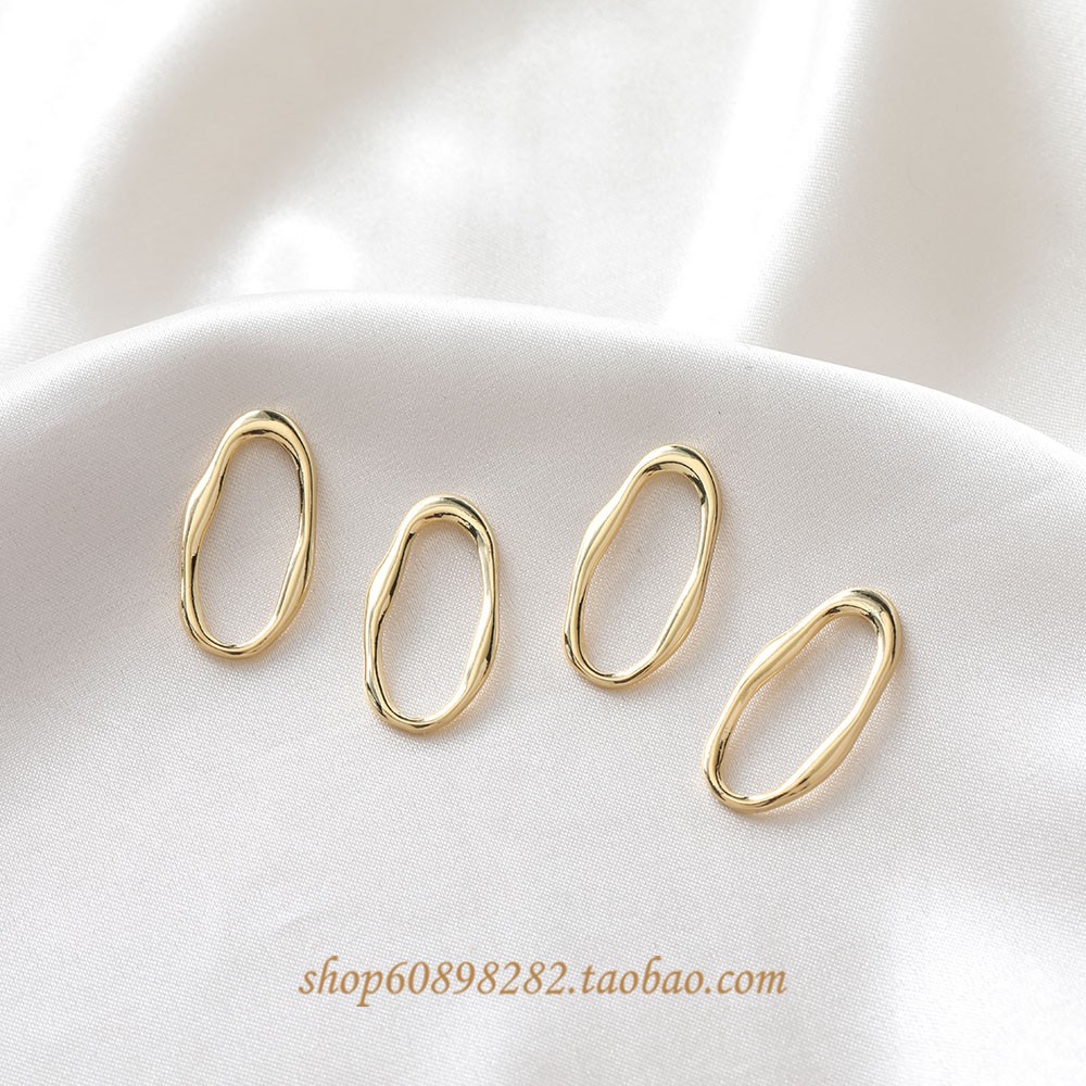 14K包金 铜镀真金不规则椭圆镂空相框简约百搭款diy链接扣-阿里巴巴