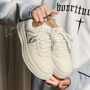 Off-AFT秋季休闲板鞋百搭小白鞋印花皮面厚底增高透气软底鞋Y-1-阿里巴巴