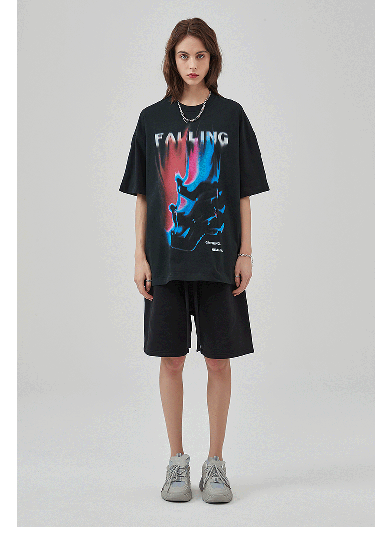 ARTIE男装丨潮牌230G纯棉趣味印花短袖T恤数码直喷宽松休闲上衣男-阿里巴巴