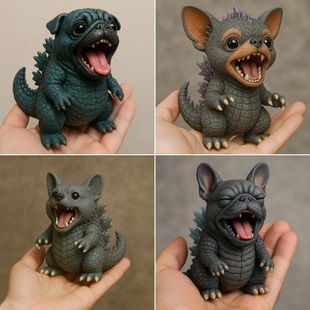跨境新款Monster Dog Figurine怪物狗动物雕像家居花园装饰品礼物-阿里巴巴