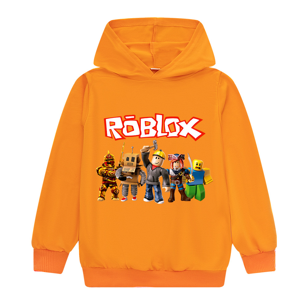 跨境货源Roblox热销卡通印花图案中大童儿童 连帽衫卫衣童装B042-阿里巴巴