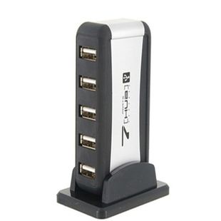 USB扩展坞带电源 立式7口USB 2.0 HUB 集线器电脑一拖七usb分线器-阿里巴巴