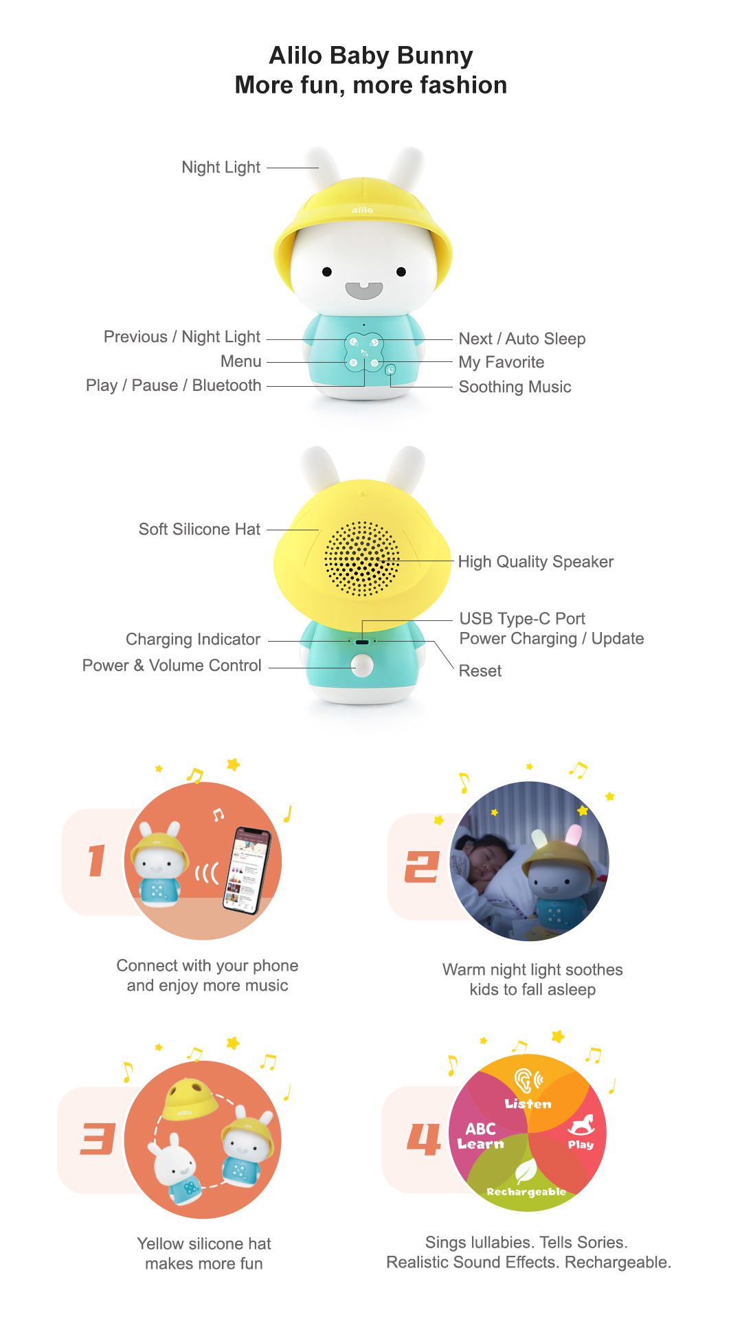 Alilo Smart Learning Robot Bunny Toy Bluetooth Baby Gift-阿里巴巴