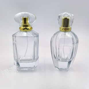 现货直销透明高级香水空瓶方切边菱形鸟笼异形化妆品细喷雾玻璃瓶-阿里巴巴