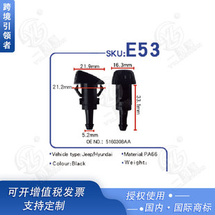 OE:5160308AA适用于吉普道奇 现代汽车适用喷水嘴 喷水头 E53-阿里巴巴