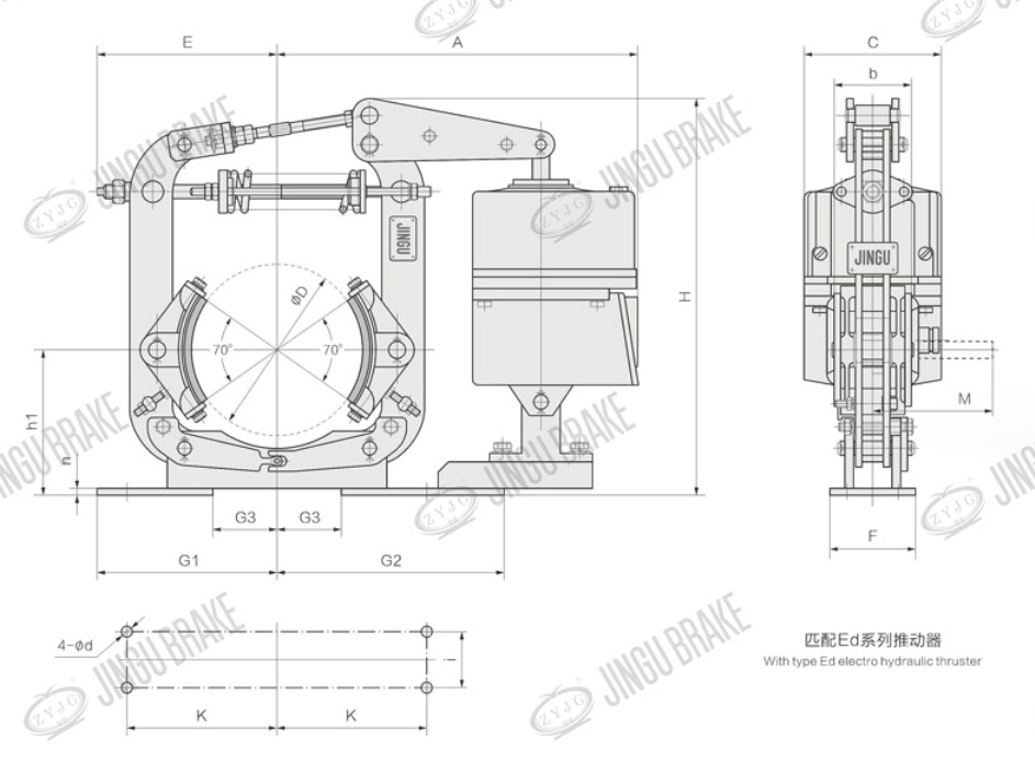 电力液压鼓式制动器 YWZ8-400/E121刹车铝罐推动器 液压制动器-阿里巴巴