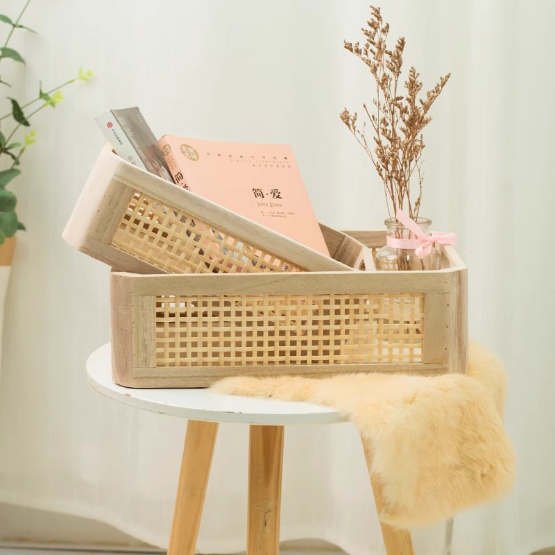 Pu Yun Sundry Low Desktop Rattan Ins Storage Basket Storage Kameymall ...