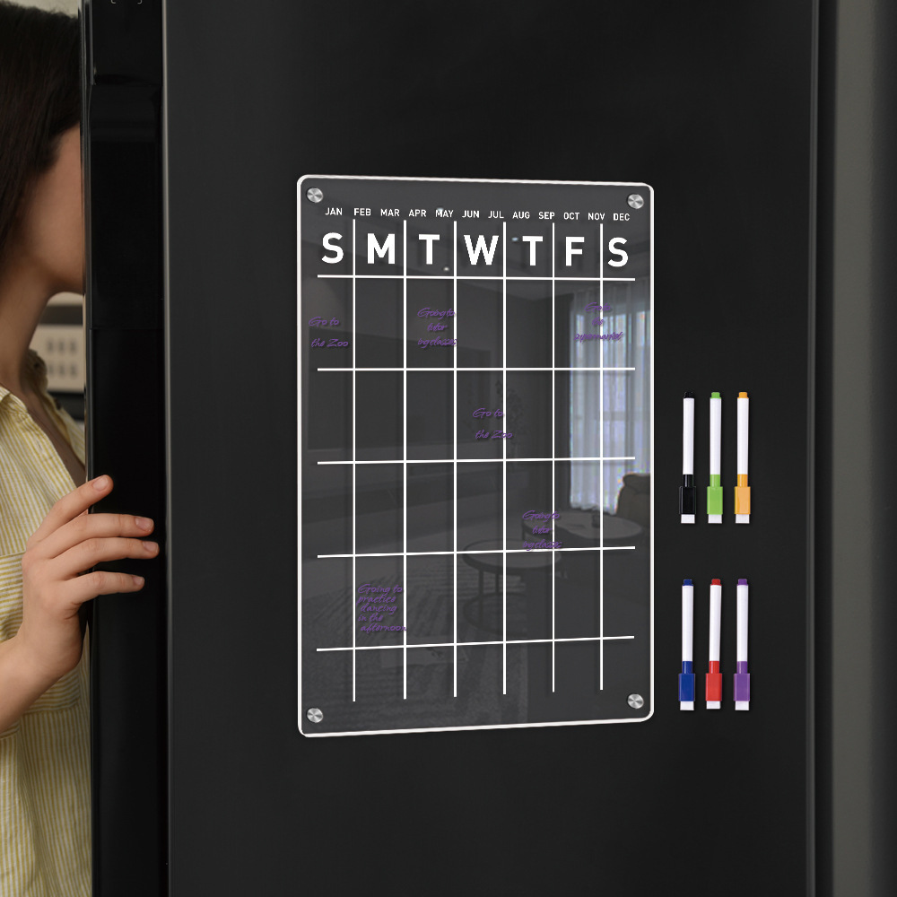 TYU047-059立体磁吸透明亚克力周计划记事留言板可擦写磁性冰箱贴-阿里巴巴