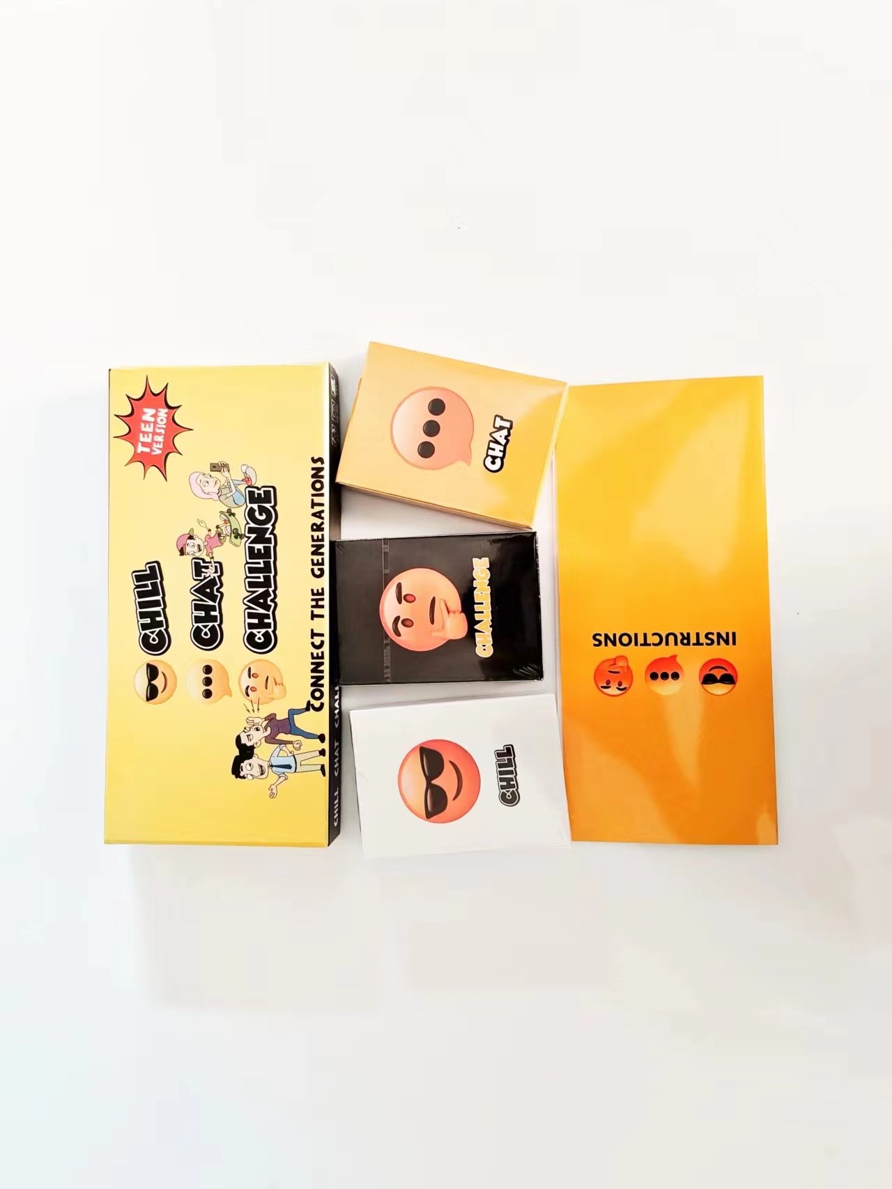 英文热卖表情包三合一chill chat challenge亲子互动家庭桌游戏-阿里巴巴