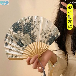 Chinese style ink painting folding summer ancient迷你小扇子-阿里巴巴