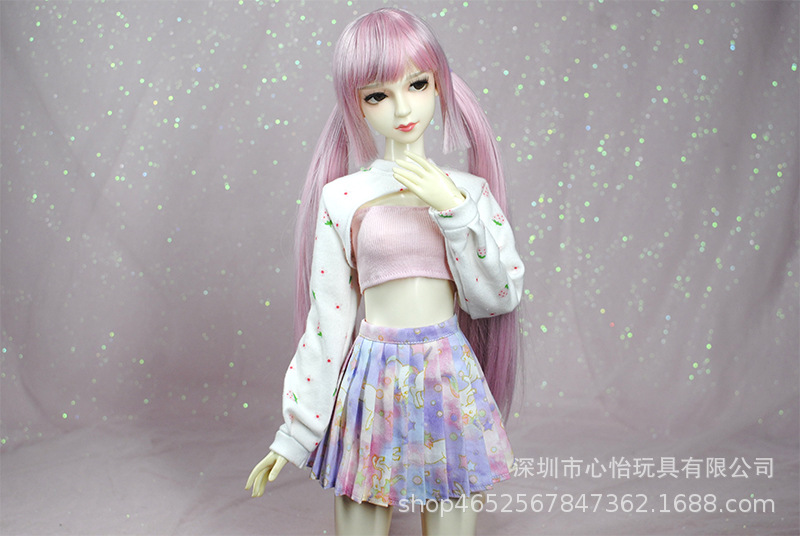 60cm心怡娃娃bjd mjd人偶衣服 彩虹马日韩系 青春美少女娃衣套装-阿里巴巴
