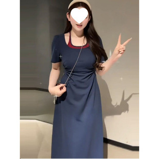 大码法式温柔风连衣裙女夏胖mm2-300斤收腰显瘦遮肚纯欲风长-阿里巴巴