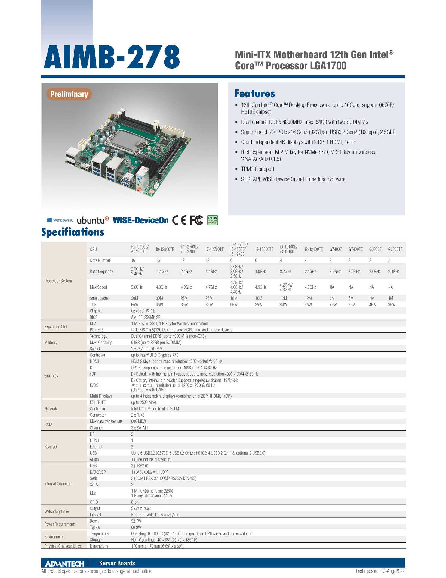 研华主板AIMB-278 研华嵌入式工业主板 Mini-ATX-阿里巴巴