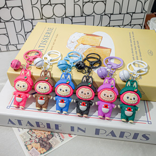 8字J66可爱拉布布钥匙扣挂件卡通labubu公仔汽车钥匙链挂饰包挂件-阿里巴巴