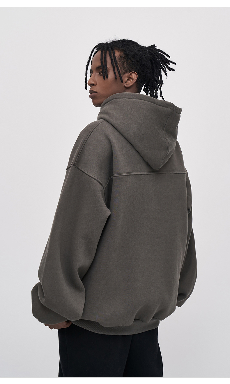 RFSD男装|2023秋冬380g加绒连帽卫衣发泡印花卫衣男士宽松上衣-阿里巴巴