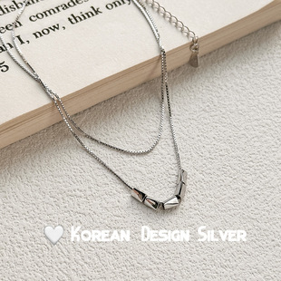 s999纯银碎银子项链女夏ins小众轻奢转运珠豆豆锁骨链 送闺蜜礼物-阿里巴巴