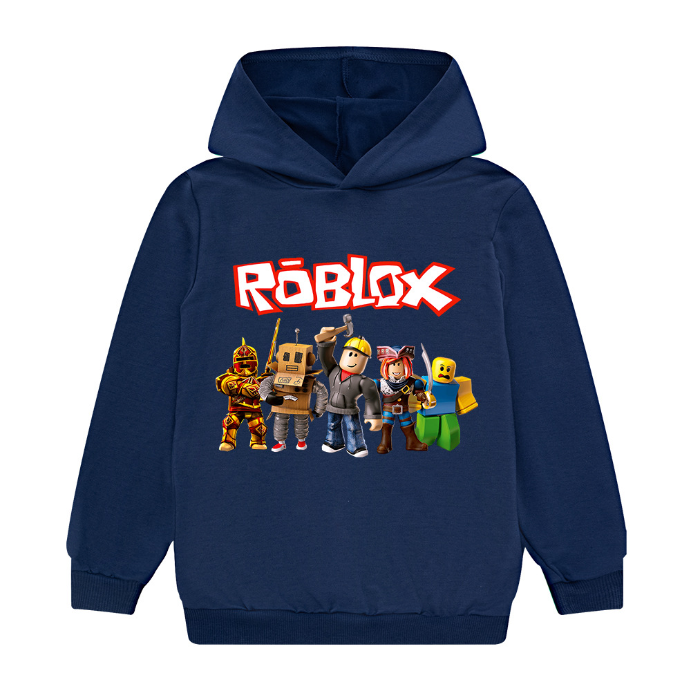 跨境货源Roblox热销卡通印花图案中大童儿童 连帽衫卫衣童装B042-阿里巴巴