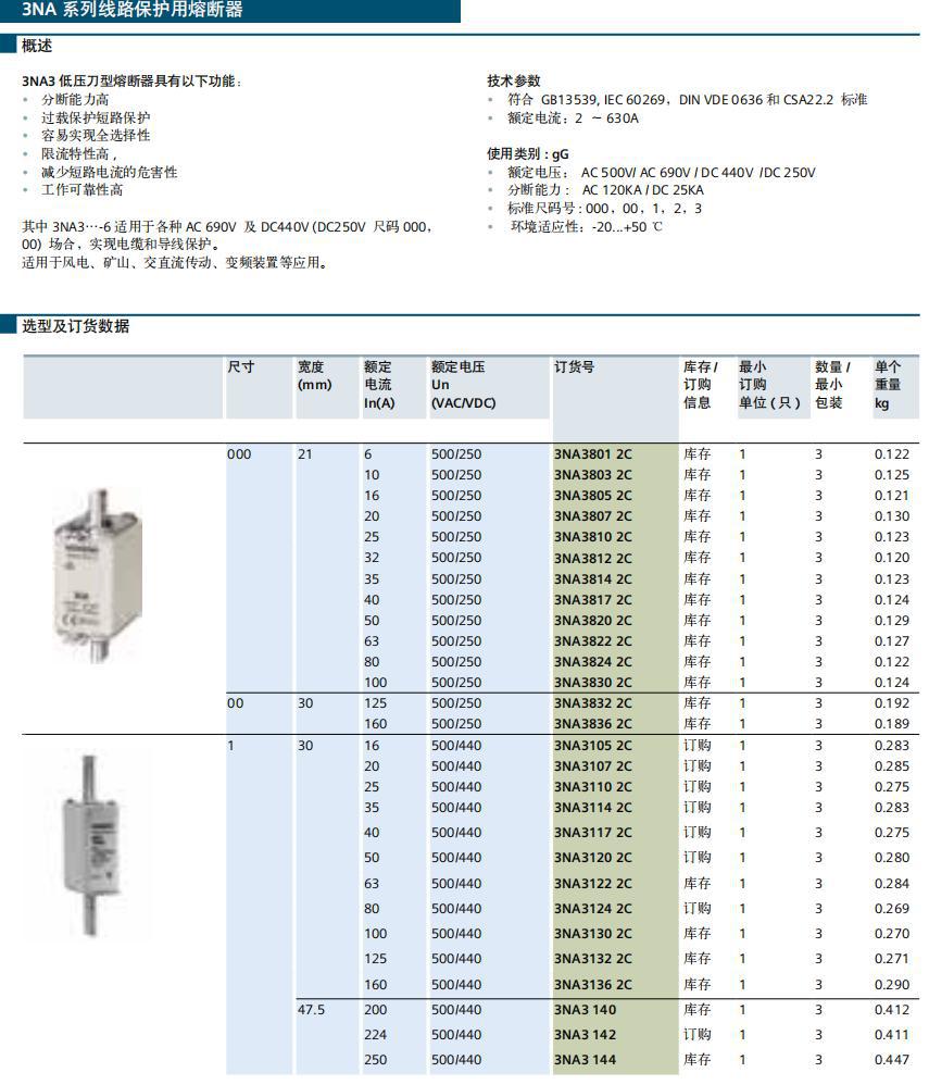 西门子 熔断器 3NA3832-8 3NA3836-8 NH00 AC400V DC250V SIEMENS-阿里巴巴