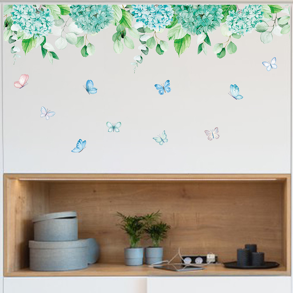 绿植藤蔓蝴蝶自粘PVC贴纸 JS-N0跨境定 制客厅卧室窗户装饰墙贴-阿里巴巴
