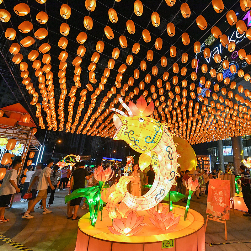 传统手工花灯制作 中秋节主题彩灯设计 节日庆典大型景观兔子花灯-阿里巴巴