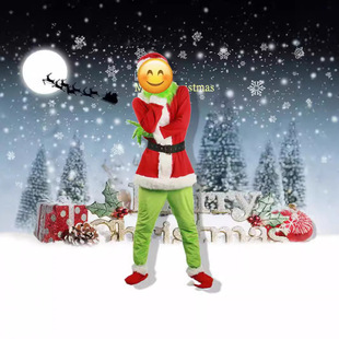 格林奇人偶服装成人儿童 grinch cosplay 圣诞怪杰绿毛怪cos玩偶-阿里巴巴