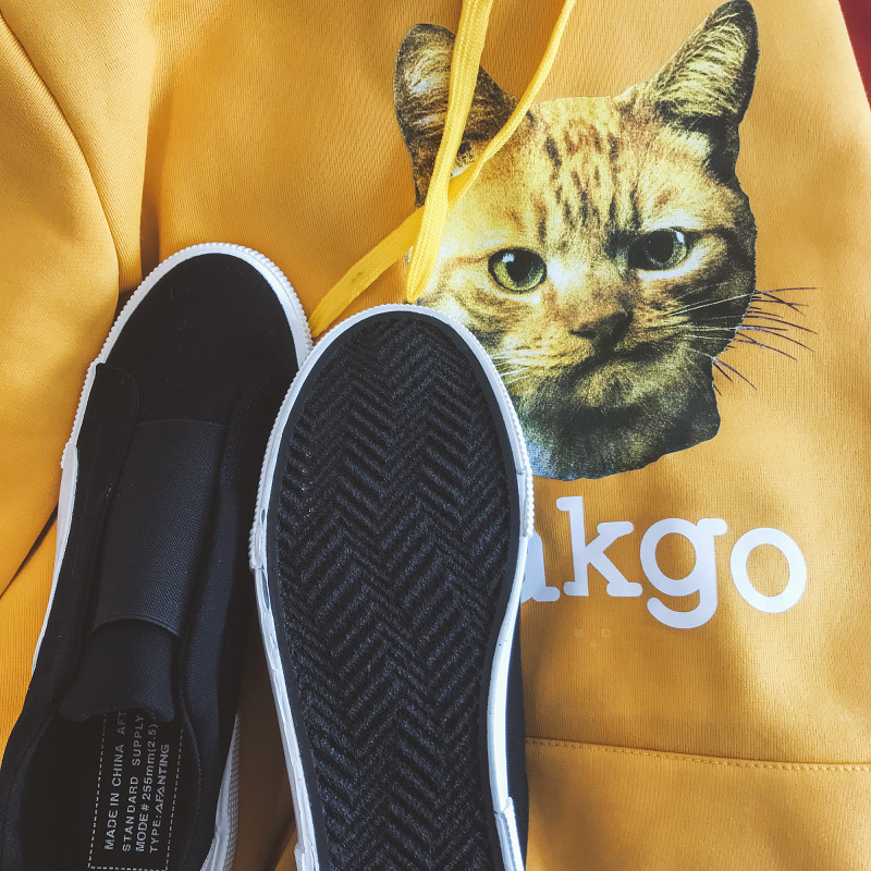 AFANTING男新款帆布鞋男鞋韩版一脚蹬懒人鞋潮流百搭鞋休闲鞋YS04-阿里巴巴