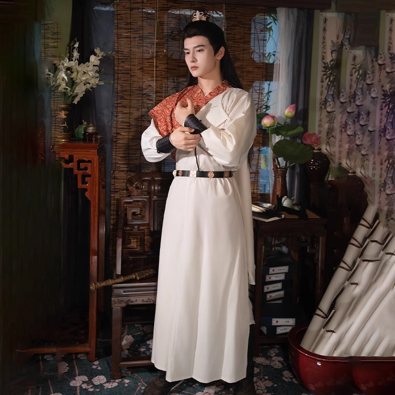 Original Hanfu 2024 New Tang round neck robe half arm cross collar ...