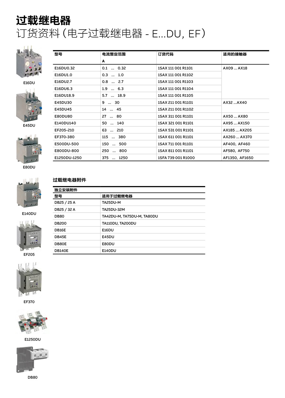 ABB 热过载继电器 EF460-500A 订货号 1SAX721001R1101-阿里巴巴