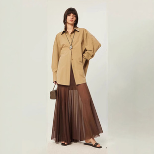 Th~ Row 2025年春季新款高支长绒棉 Old CE时髦宽松廓形长衬衫-阿里巴巴