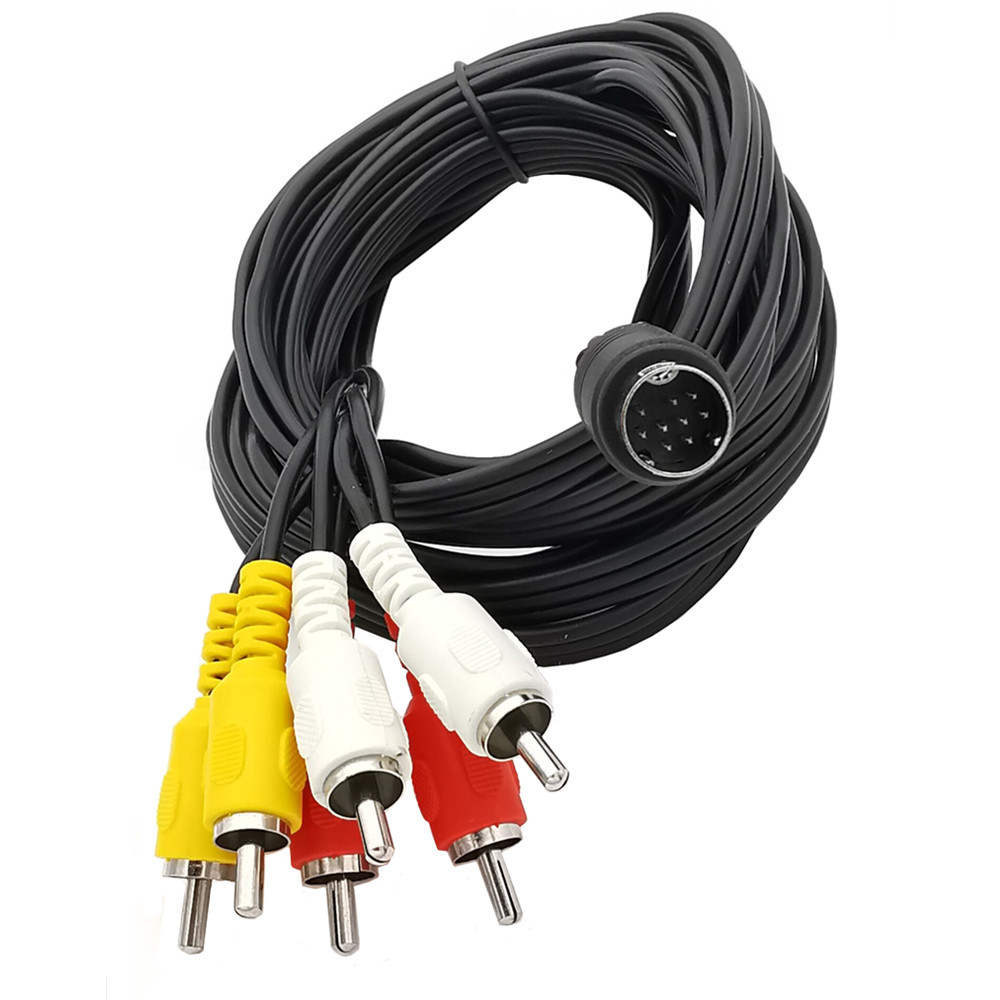 mini DIN 9pin转6RCA音视频线9 Pin Audio and Video DIN Cable-阿里巴巴