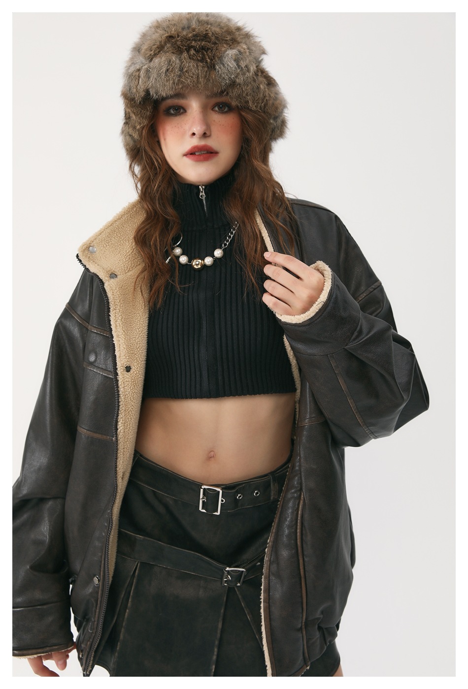 SpaceHunter冬季PU皮衣棉服男女潮流立领外套加厚羊羔毛棉袄M033-阿里巴巴