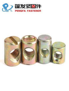 IYR7家具螺母国标铁镀彩锤母锤头螺母m6M8横孔连接件圆柱螺母一字-阿里巴巴