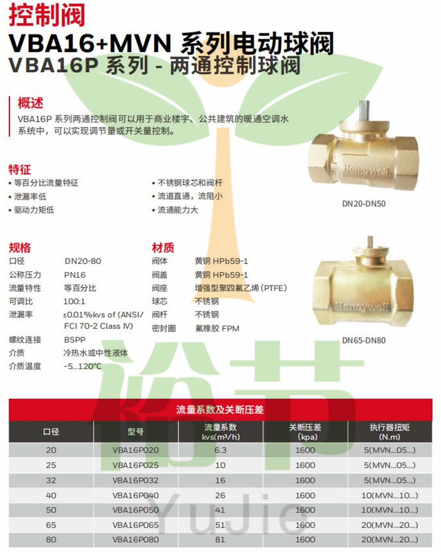 Honeywell霍尼韦尔 VBA16P025+MVN7505螺纹二通全铜电动球阀DN25-阿里巴巴