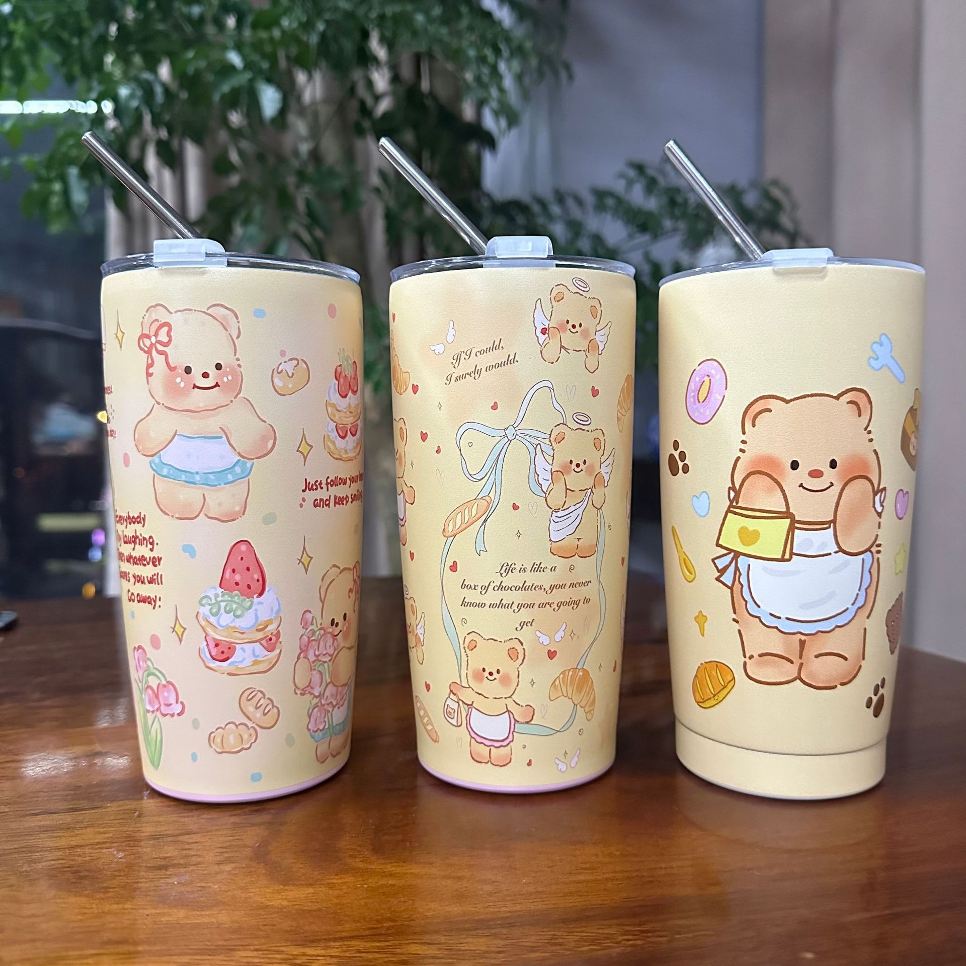 爆款ins风高颜值原创款小熊保温杯情侣水杯大容量轻便携带304不锈-阿里巴巴