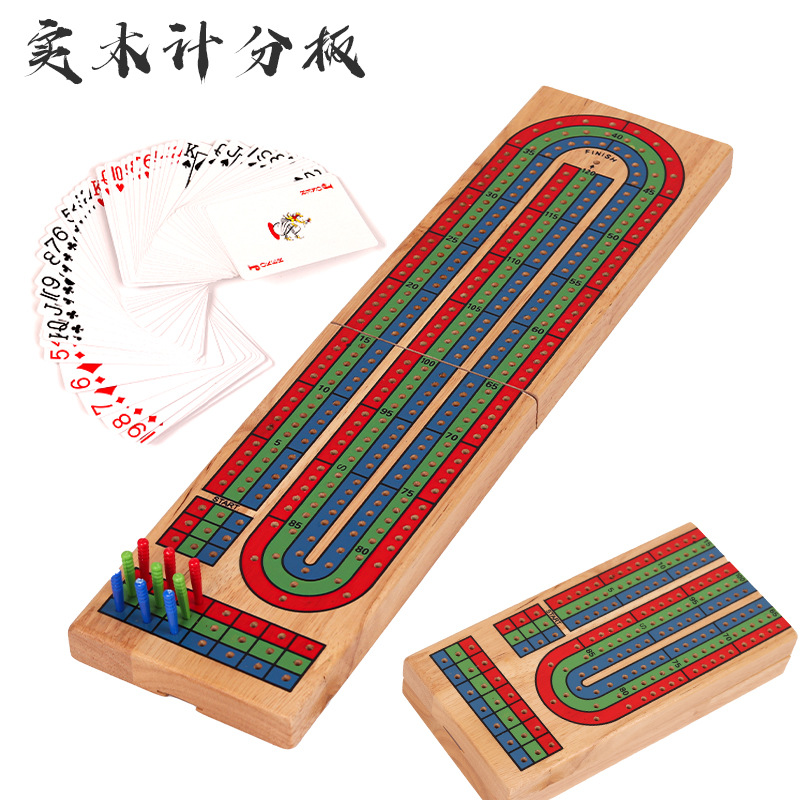 Pine Cribbage Card Wooden Scoring Game Board Cribbage Counting Board ...
