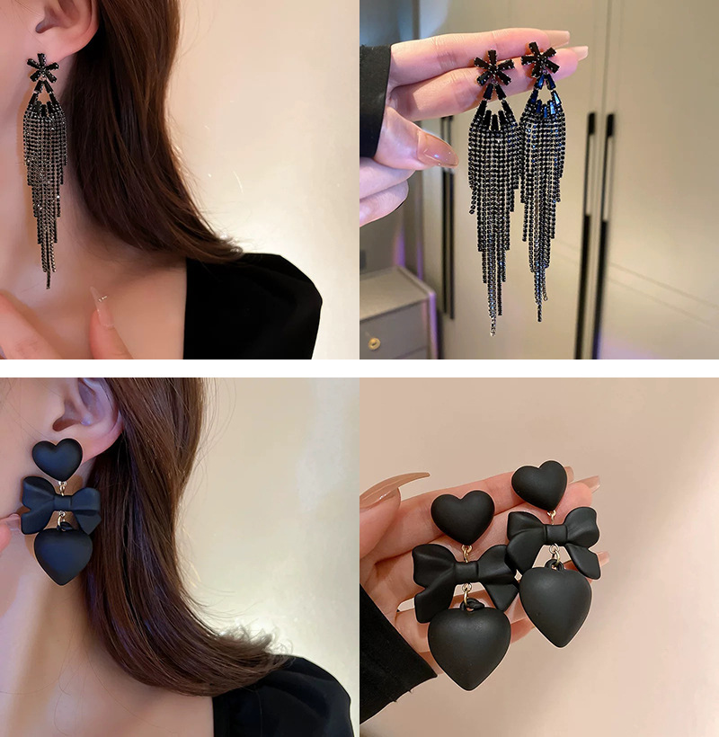 银针时尚水晶镶钻花朵流苏耳环个性设计感珍珠耳钉小众气质耳饰女-阿里巴巴