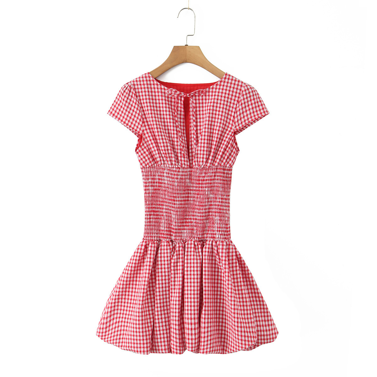 批发2025秋季新品女装中餐厅同款格纹修身连衣裙YYY3-12239-阿里巴巴