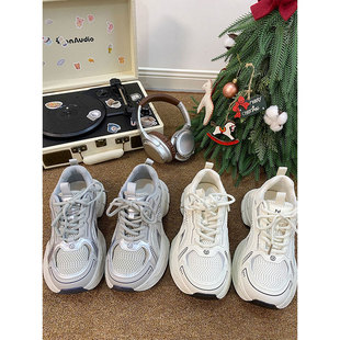 轻便百搭跑步鞋子厚底女2025春夏百搭运动休闲鞋ins复古老爹鞋-阿里巴巴