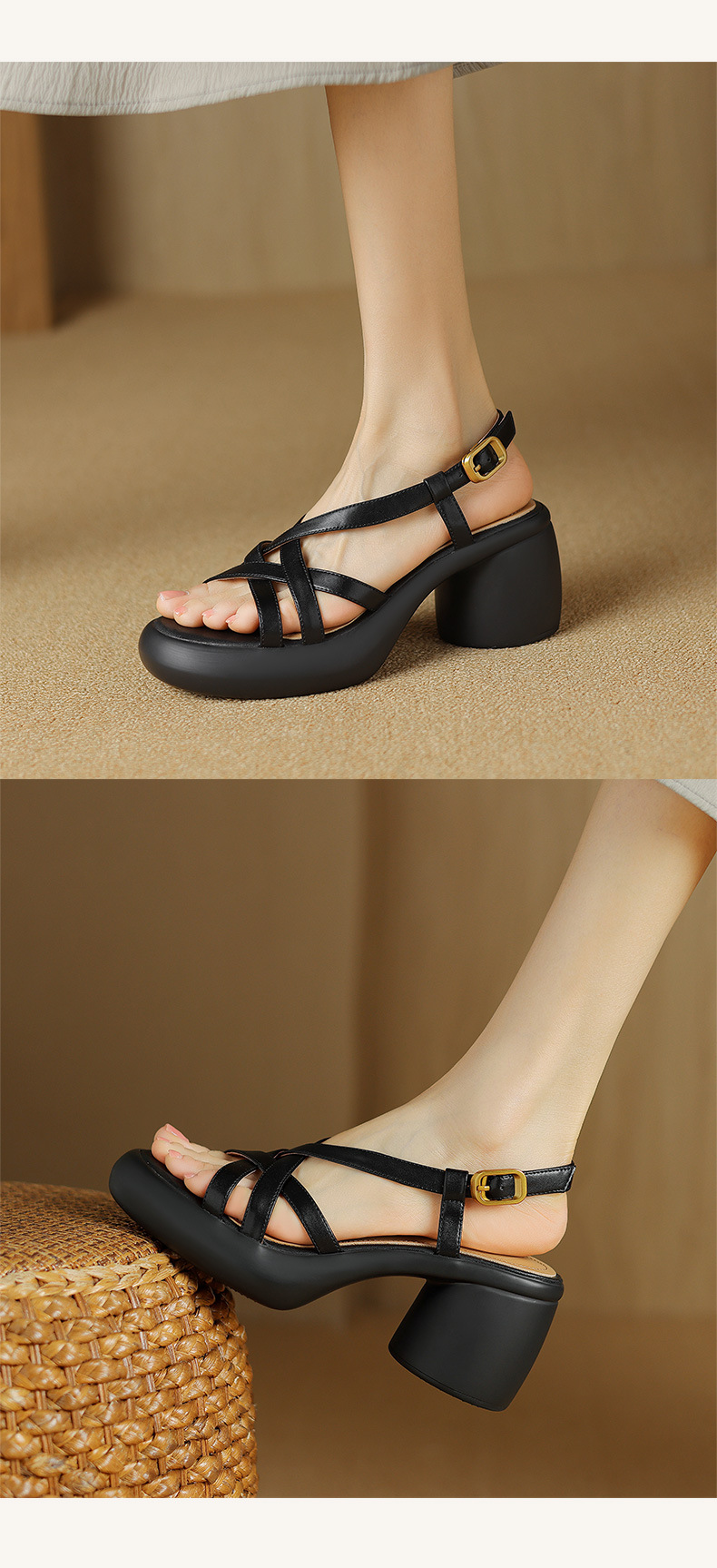 CHIKO Mercy Open Toe Block Heels Platforms Sandals