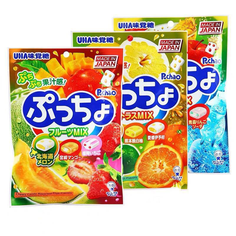 日本进口零食UHA悠哈90g味觉糖普超碳酸味什锦软糖水-阿里巴巴