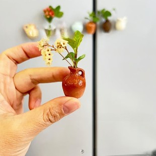 跨境可爱潮Mini Ceramics Vase Fridge Magnet迷你陶瓷花瓶冰箱贴-阿里巴巴