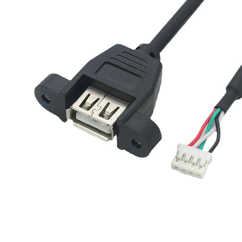4PIN 2.0端子转USB母头可固定 PH2.0 4针端子转USB带螺丝孔数据线-阿里巴巴