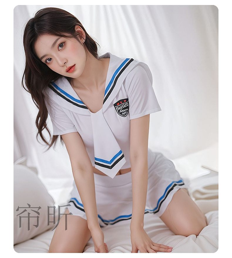 情趣内衣性感 JK制服诱惑清纯学生装水手服白色套装女佣游戏qqny-阿里巴巴
