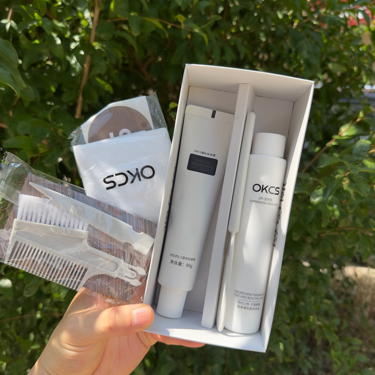 okcs染发膏植物染发剂黑茶色发盖白发免漂男女自己在家无-阿里巴巴