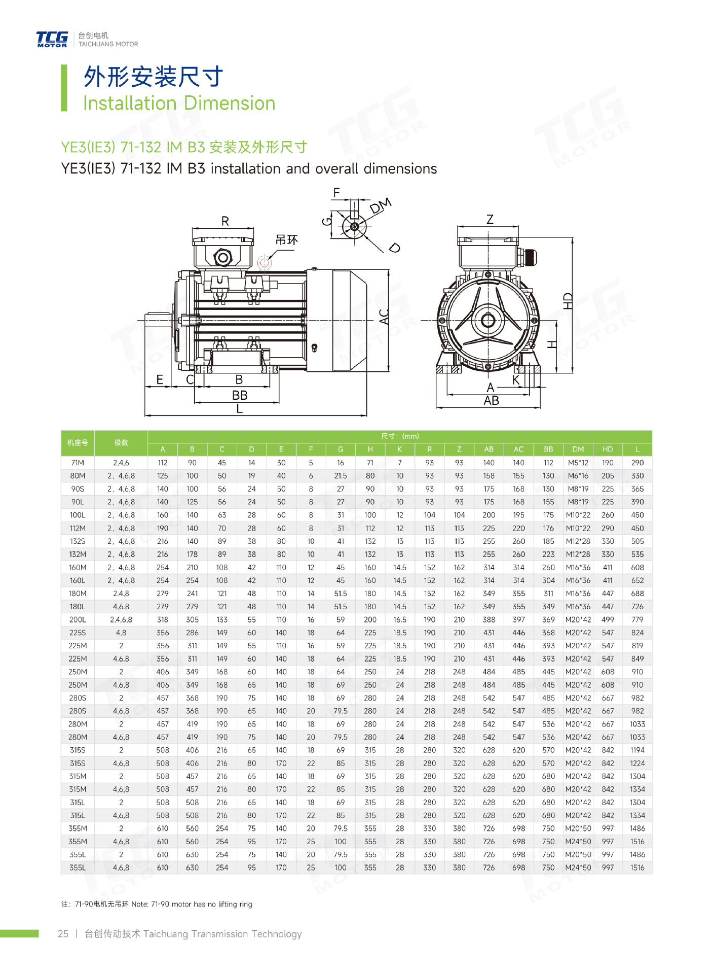 IE3三相异步电动机0.37kw YE3系列高能效电机 结构外形尺寸标准机-阿里巴巴