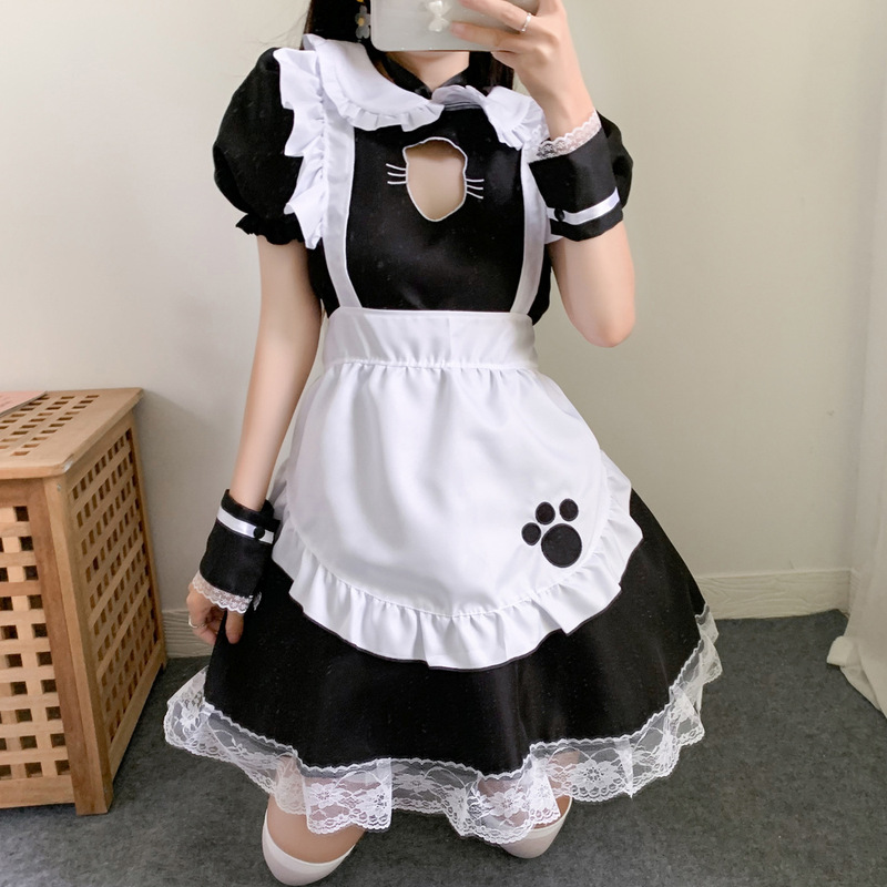 Cat Open Chest Maid anime drama cosplay Lolita Cat dress for women ...